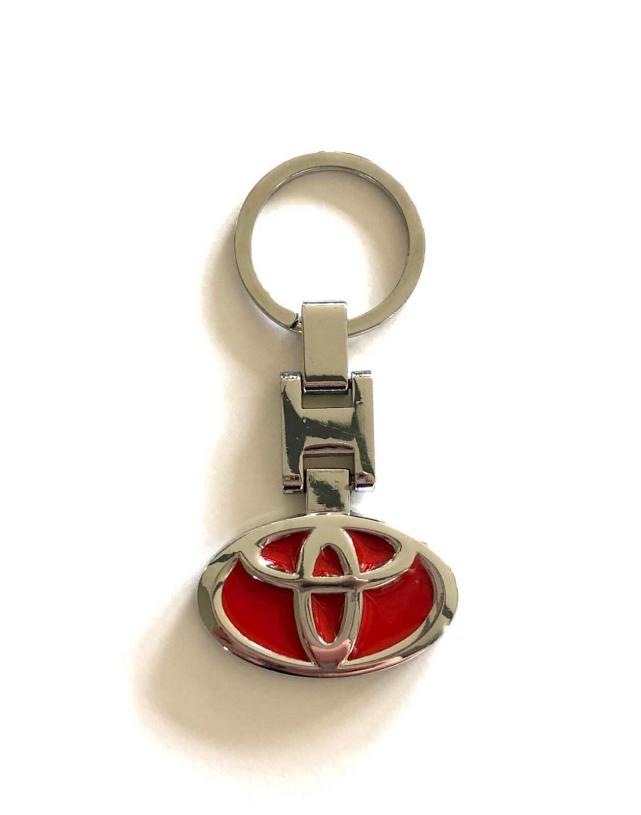 TOYOTA Red Silver Car Logo Key chain key ring stainless comes with ...