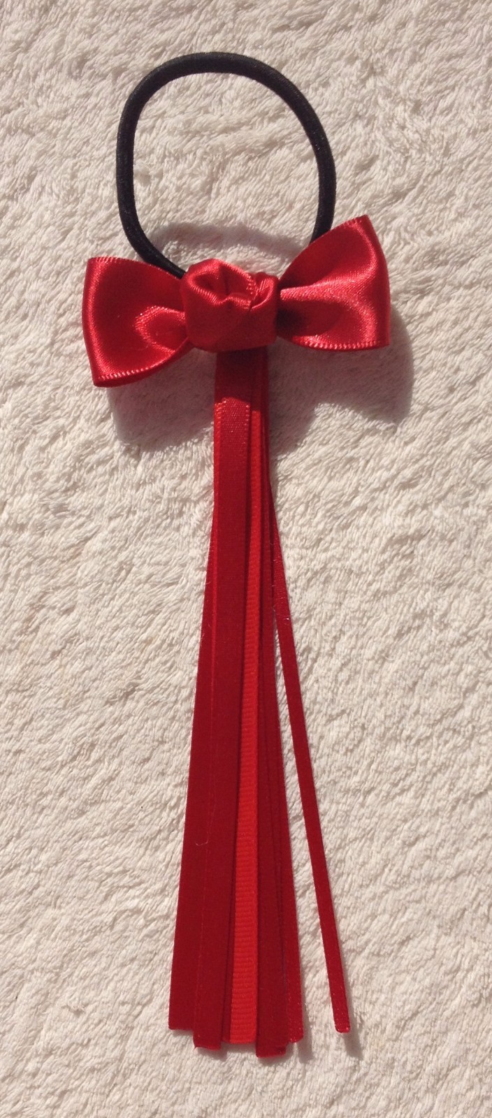 Satin Ribbon Streamer School Hair Bow Elastic Bobbles Hair Girl ...