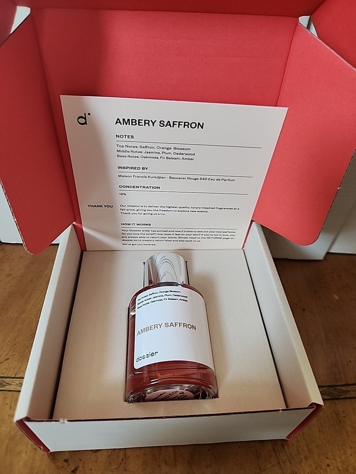 Dossier Ambery Saffron womans mens perfume 50ml 1.7oz fragrance for MFK ...