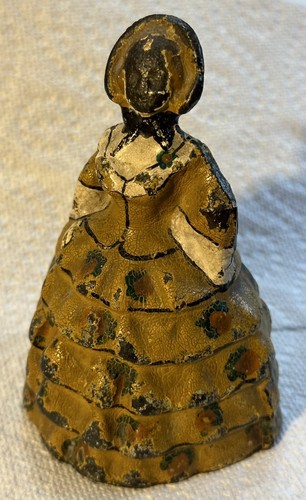 Antique Cast Iron Doorstop Colonial Lady #19 National Foundry Yellow ...