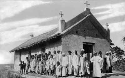 India Group Of Boys With Missionary At The Chapel Bonnapadu 1930-40 OLD ...