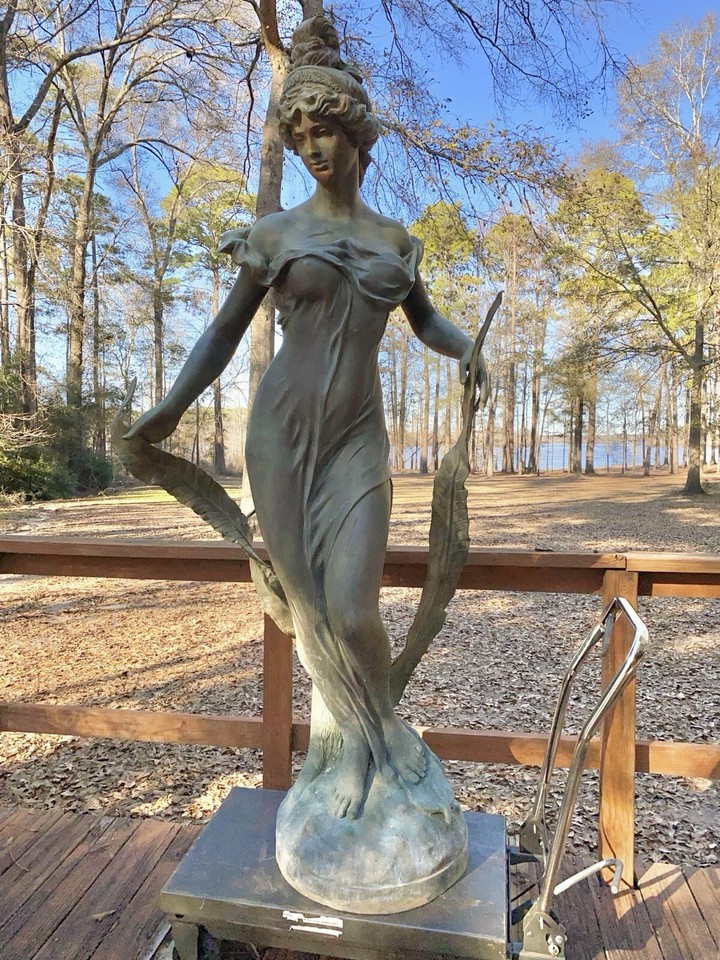 Bronze Art Nouveau Statue Of Galatea, Greek Sea Nymph Inspired By ...