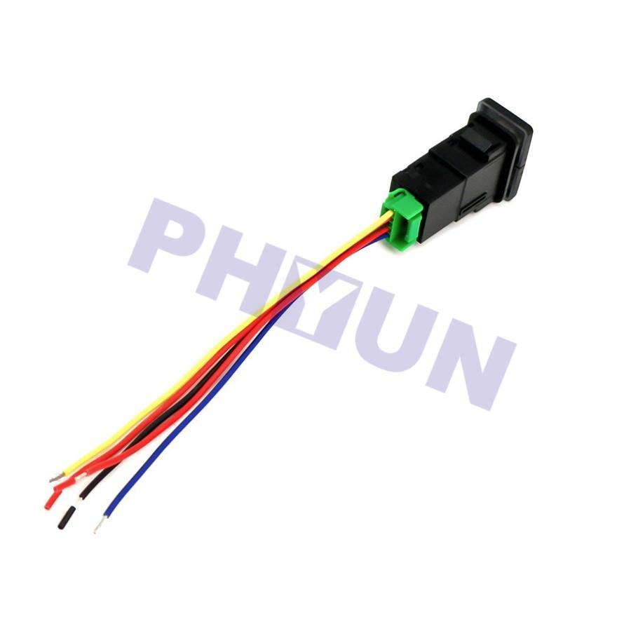 LED Dual Push Button Switch w/ Pigtail For Toyota Light Bar Fog Lamp ...