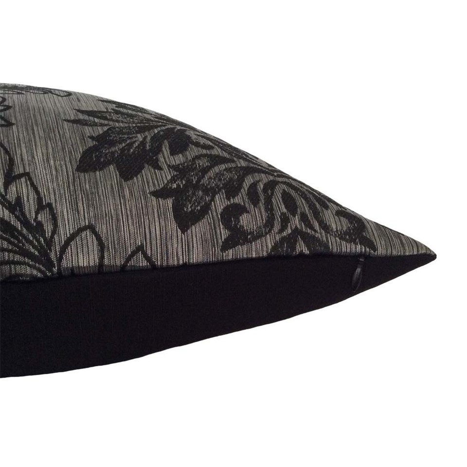 Satin Damask Pattern 21x21 Gray/Black Decorative/Throw Pillow Case ...