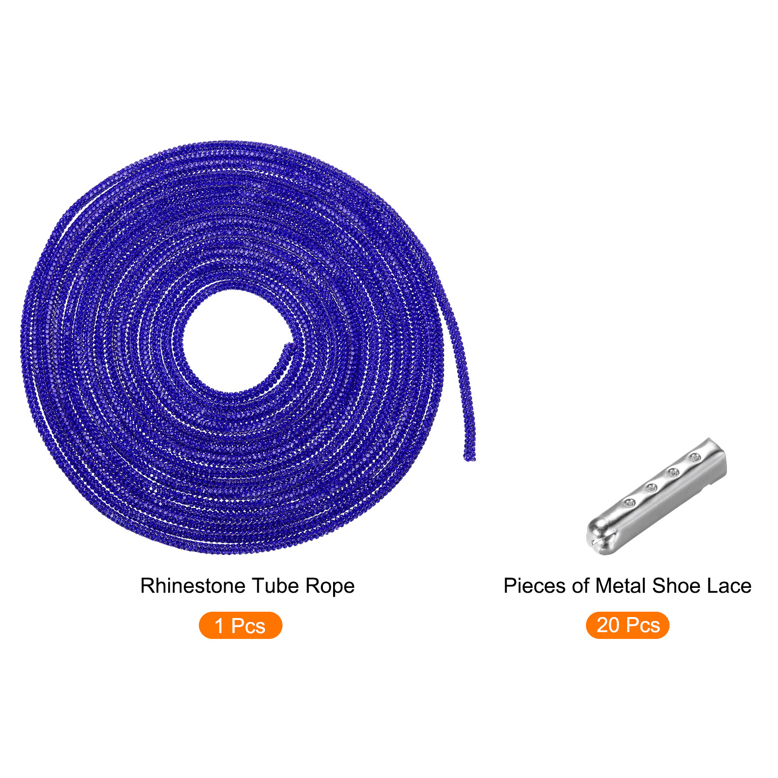 4mm x 5m Rhinestone Rope Crystal Rope Navy Blue with Aglets | eBay