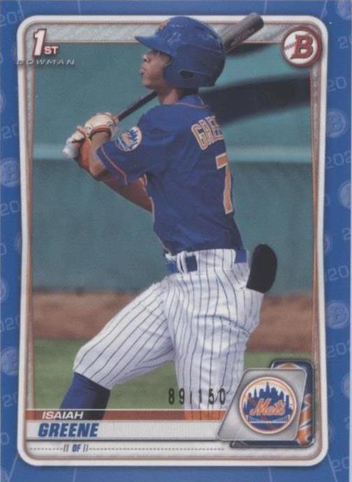 2020 Bowman Draft - Isaiah Greene #BD-77 Blue Border /150 (RC) for sale ...