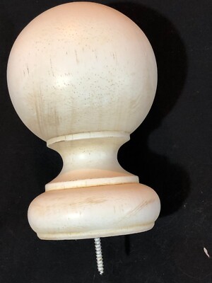 Kirsch Drapery Finial Large Wood White for 3" pole | eBay