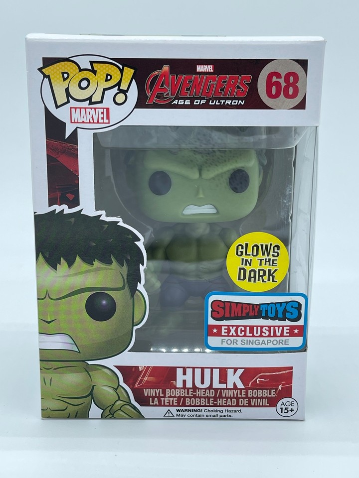 FUNKO POP! MARVEL AVENGERS AGE OF ULTRON: HULK #68 (GLOW) (SIMPLE TOYS ...