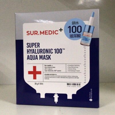 Korea SUR.MEDIC Super Hyaluronic 100 Aqua Mask 30g x 10pcs #dktau ...