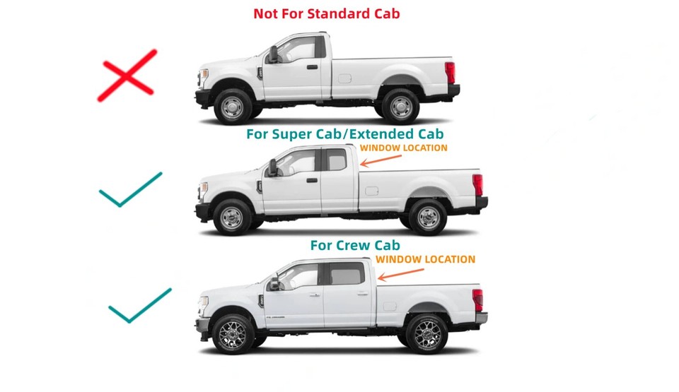 Power Heated Back Slider Window Glass For 2017-2025 Ford F250 F350 F450 ...