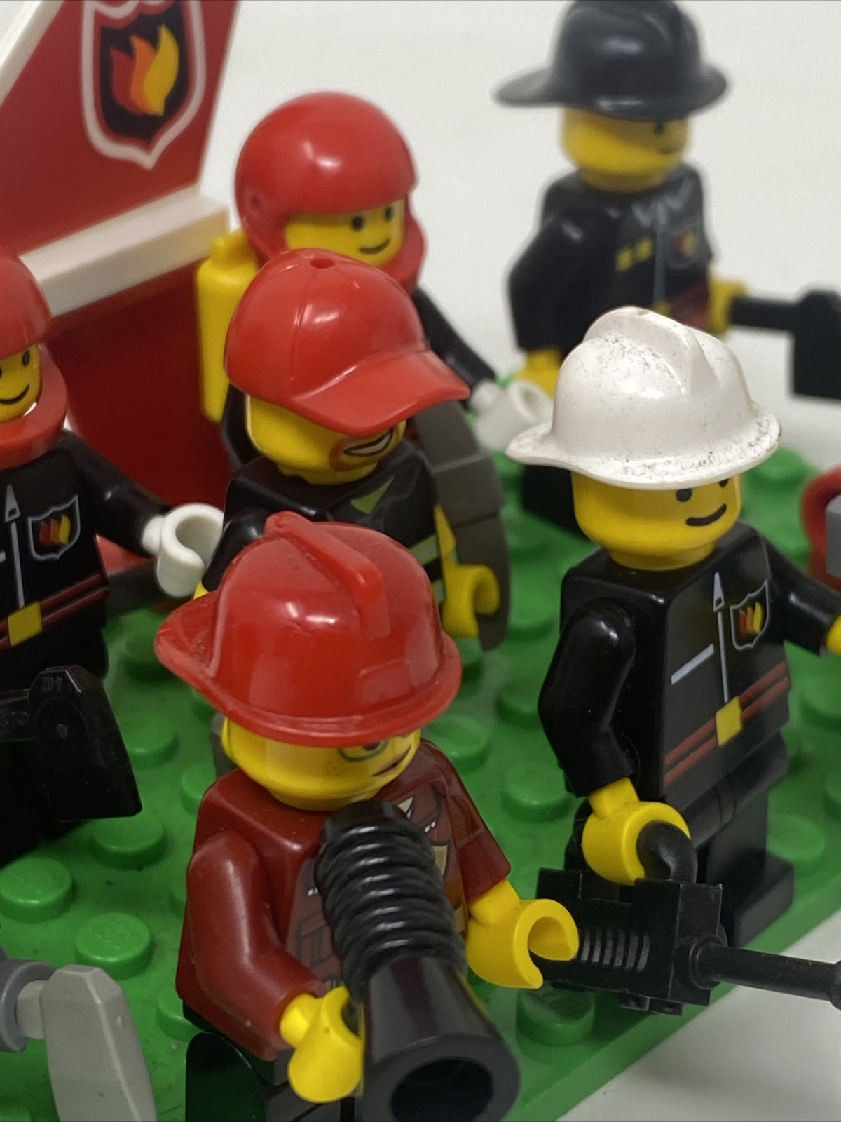 Lego Fire Minifigures Lot of 9 City Figures Town w/Accessories | eBay