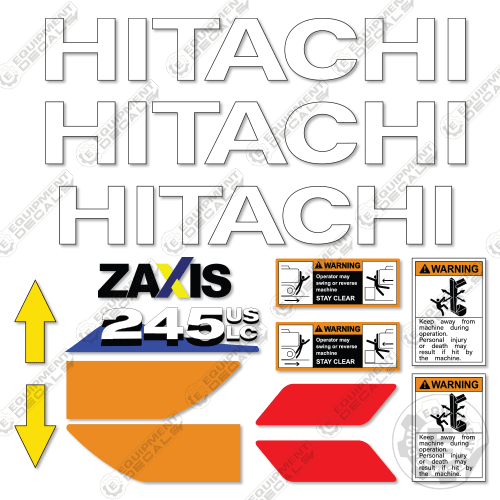 Fits Hitachi ZX245USLC-6 Decal Kit Z-Axis Excavator - 7 YEAR OUTDOOR 3M ...