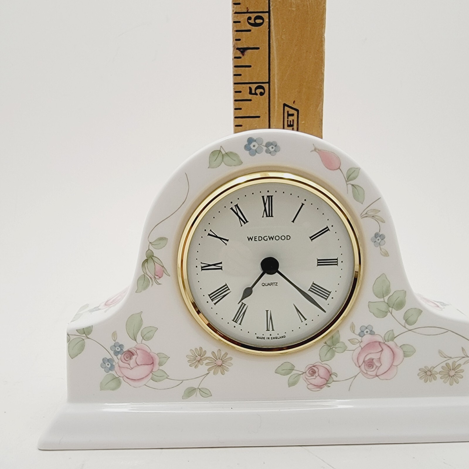 Wedgewood Rosewood Bone China Quartz Mantle Clock 1992 Made in England ...