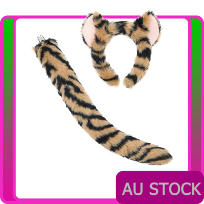 Kids Adults Leopard Ears Tail Animal Set Headband Costume Accessory Zoo ...