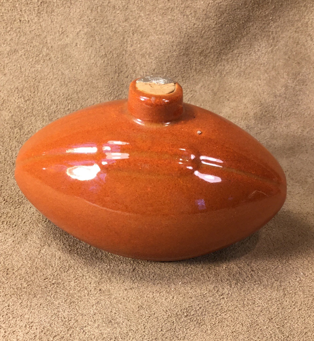 UHL Pottery Stoneware Mini Rust Football Bottle Jug 1930s with Floral ...