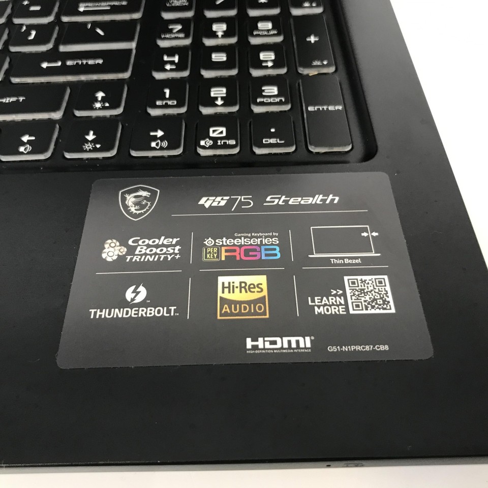 MSI Stealth GS75 17.3 Black 2.2GHz i7-10870H 32GB 1TB RTX 2070 Max-Q ...