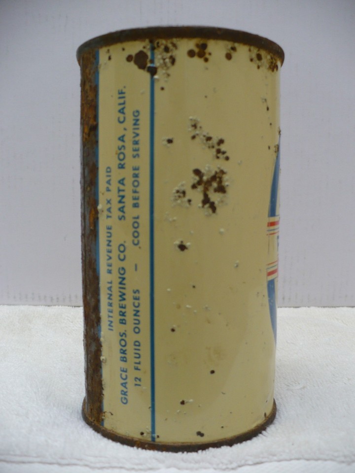 RARE Grace Bros Extra Pale IRTP Flat Top Beer Can 1939 Santa Rosa ...