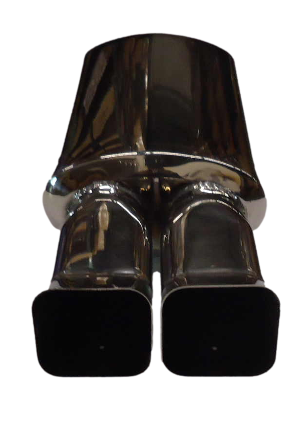 Universal Stainless Steel Dual Square Tips Performance Muffler 2.5 ...