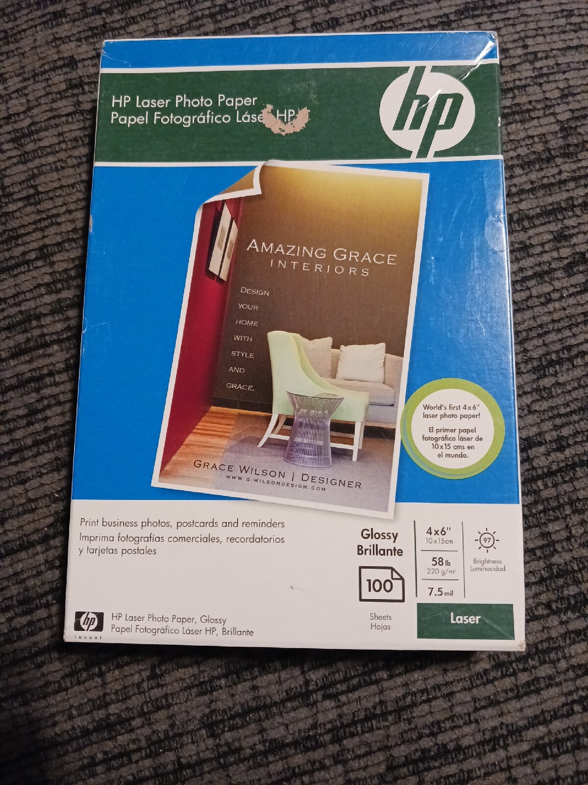HP Color Laser Photo Paper 7.5 Mil 220gsm Glossy 4x6 100 Sheets ...
