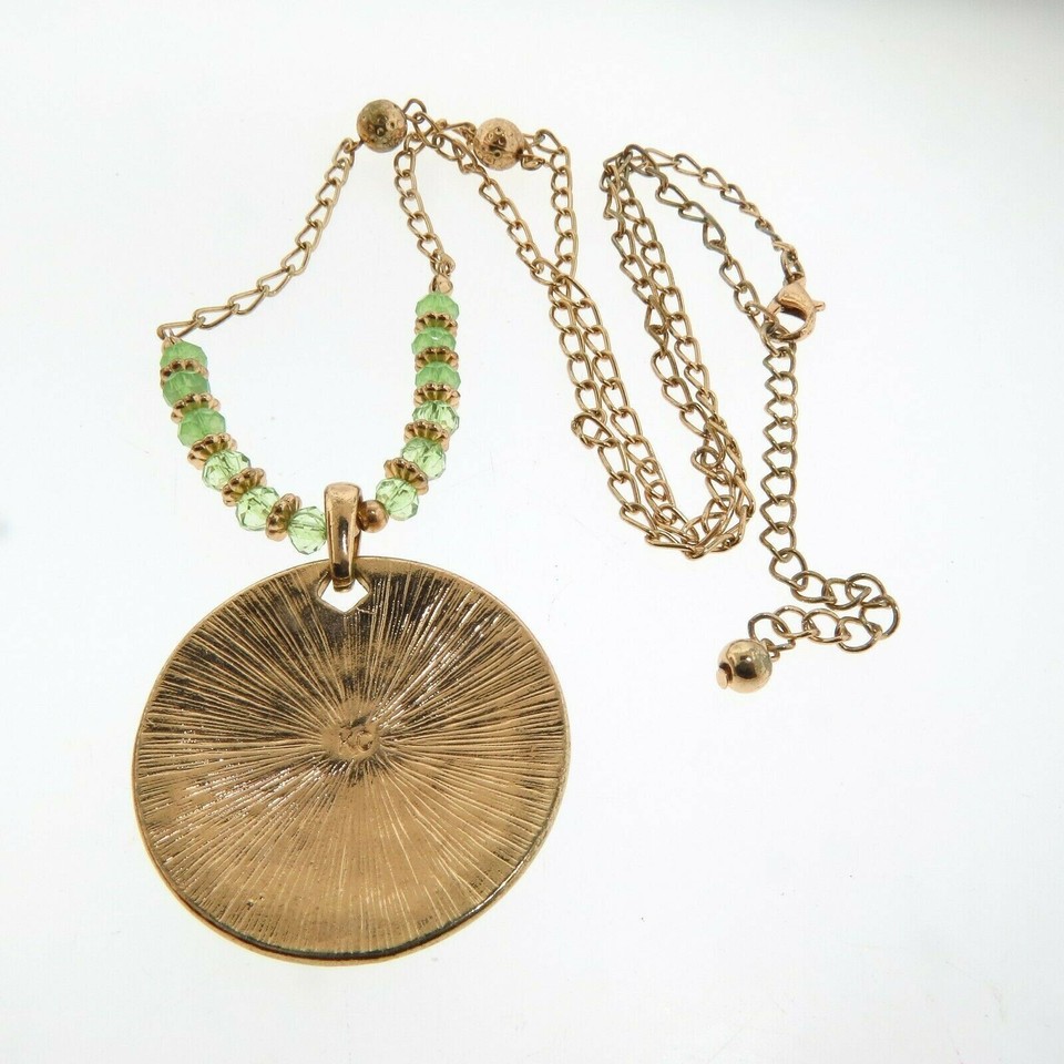 Kenneth Cole Beaded Necklace Green Enamel Pendant | eBay UK