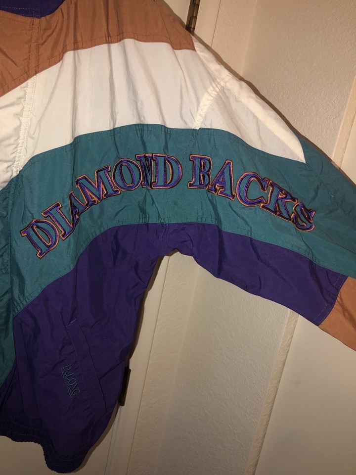 Vintage Arizona Diamondbacks Jacket Sz L MLB DeLong Wind Rain Logo ...
