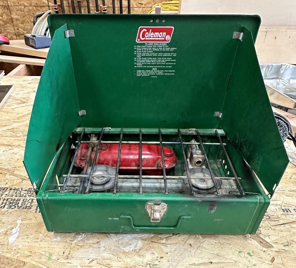 Vintage Coleman 425E Two Burner Camping Stove Outdoors WORKS | eBay