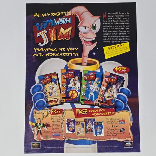 Earthworm Jim VHS Oh My Sod Print Ad/Poster Promo Art | eBay