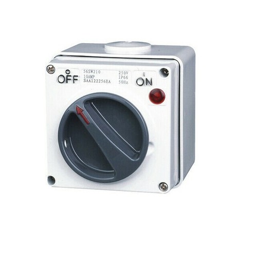 3 Pole Isolator Surface Switch 20A 20 AMP IP66 Weatherproof w/NEON | eBay