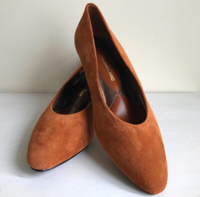 MADELINE STUART | Kendra Leather Suede Soft Low Heels 8M , Rust Brown ...
