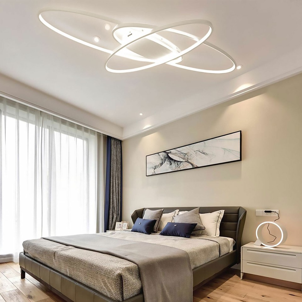 Geometric LED Ceiling Light Living Room Chandelier Flush Mount Lamp ...
