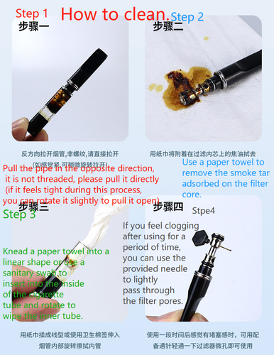 2 Pcs/box Portable Tobacco Smoke Filter Tip Cigarette Holder Cleaning ...