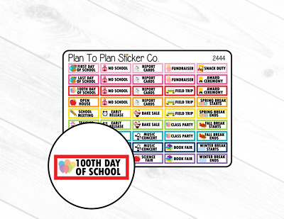 2444~~School Year Activities Planner Stickers. | eBay