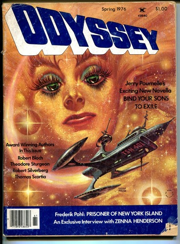 Odyssey #1 Spring 1976-Kelly Freas cover-Robert Bloch-Frederik Pohl ...