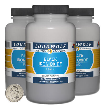 Iron Oxide Black / 3 Lbs / 3 Bottles / 99% Pure Reagent Grade / 44 ...
