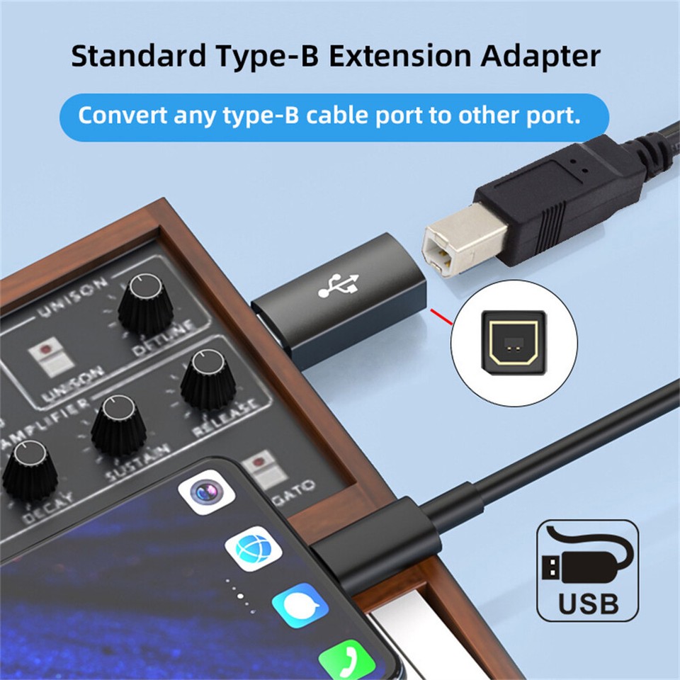 2pcs/lots USB2.0 Type-B Female to USB-A+B/USB-C/MINI USB+MICRO Male for ...
