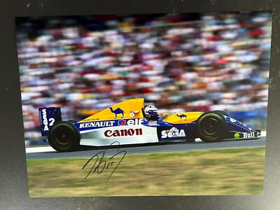 Signed 16x12 photo Alain Prost Winner Williams FW15C Renault ...