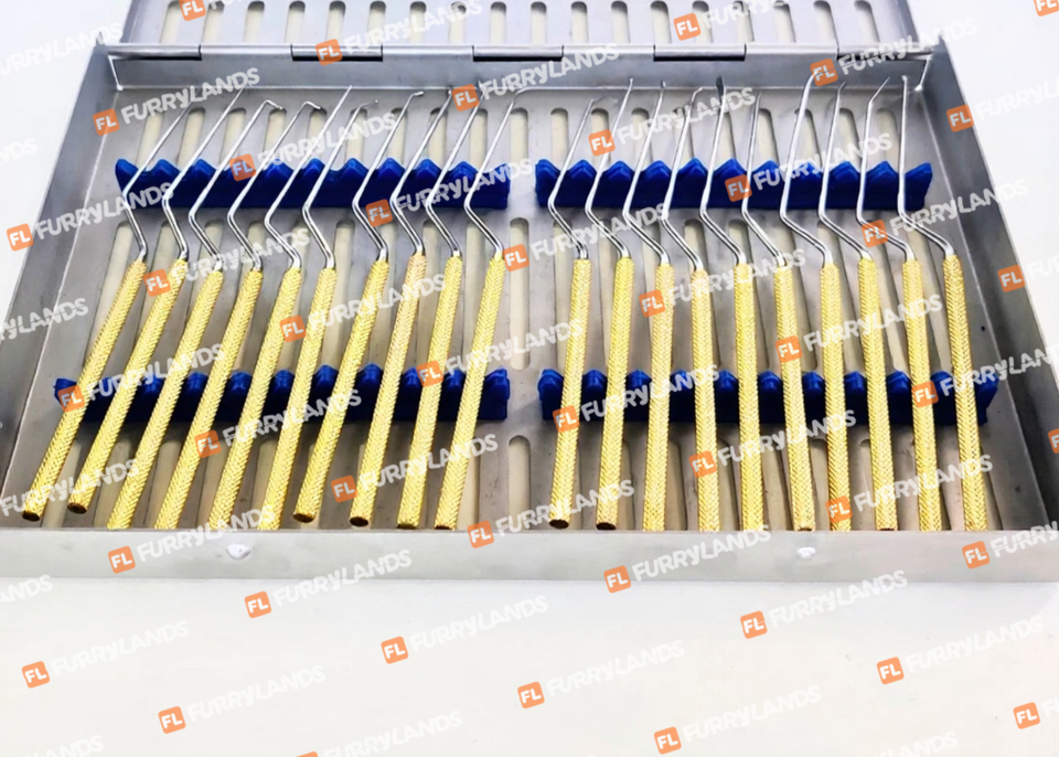 Rhoton Bayonet Micro Dissector Set 20 Pcs with Golden Handles ...