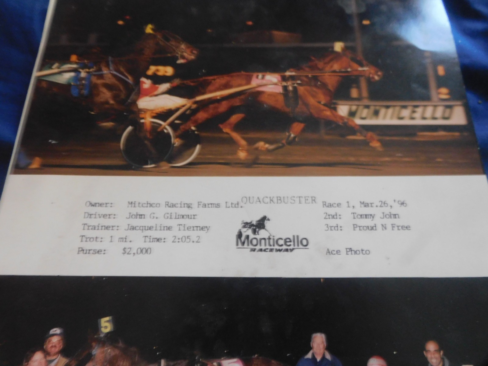 vtg 1996 monticello raceway photo of winning horse . | eBay