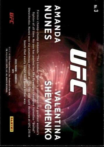 2022 Donruss UFC Duos #3 Amanda Nunes / Valentina Shevchenko | eBay