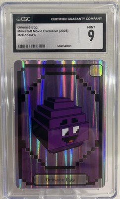 McDonald’s Minecraft Movie Exclusive Grimace Egg Code Card | CGC 9 ...