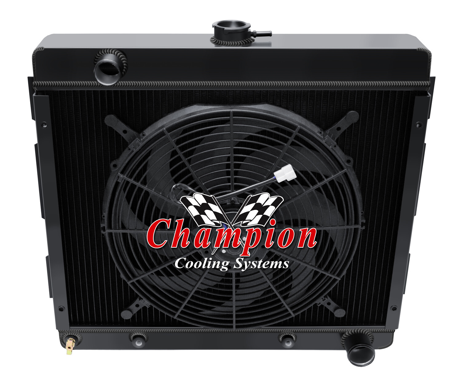 DR 3 Row Black Finish Radiator,16" Fan-1970-1972 Plymouth Duster Small ...