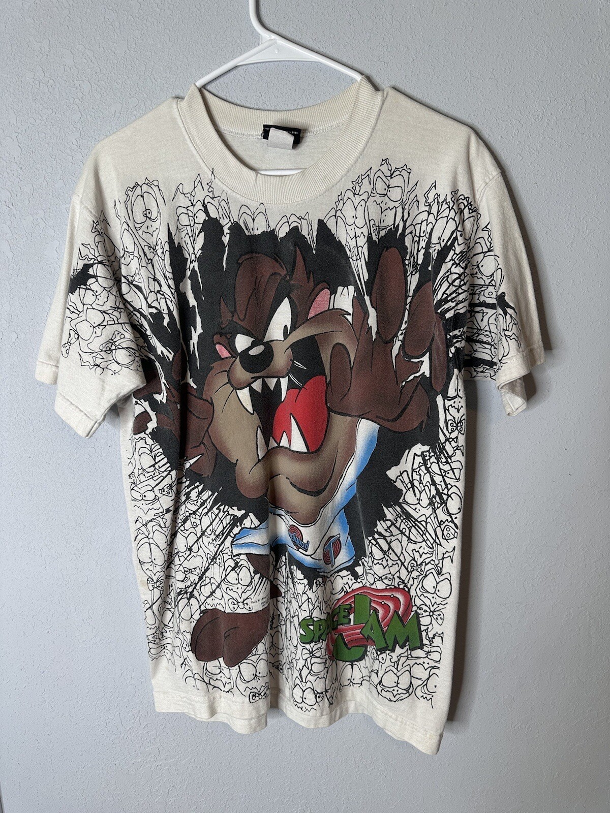 Vintage 1996 Taz Space Jam Looney Tunes Freeze Long S… - Gem