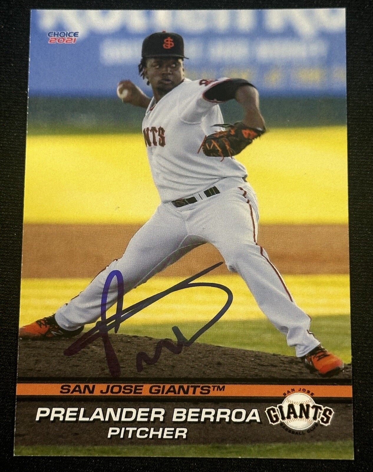 2021 San Jose Giants Prelander Berroa Autographed Auto Rookie White Sox ...
