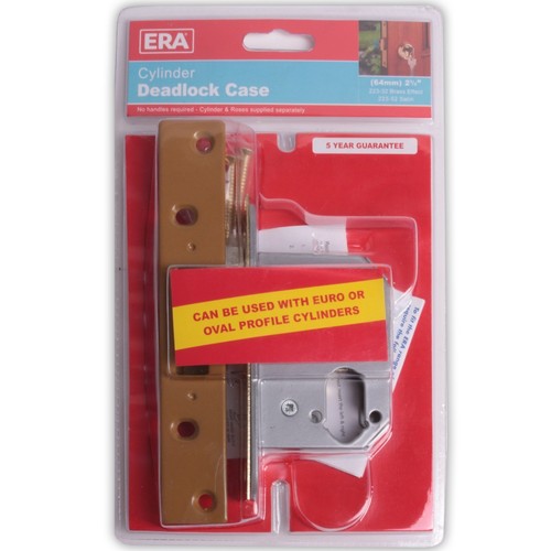 OVAL CYLINDER DEADBOLT DOOR LOCK 2.5" Brass Viscount Internal Mortice ...