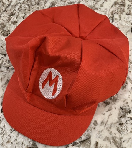 Mario Hat ~ Super Mario Bros Newsboy Cap Cosplay Costume Red ~ Adult ...