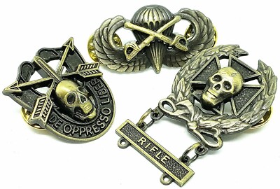Expert Rifle Sniper Special Forces Skull Pin US Army Cavalry Jump Wing ...