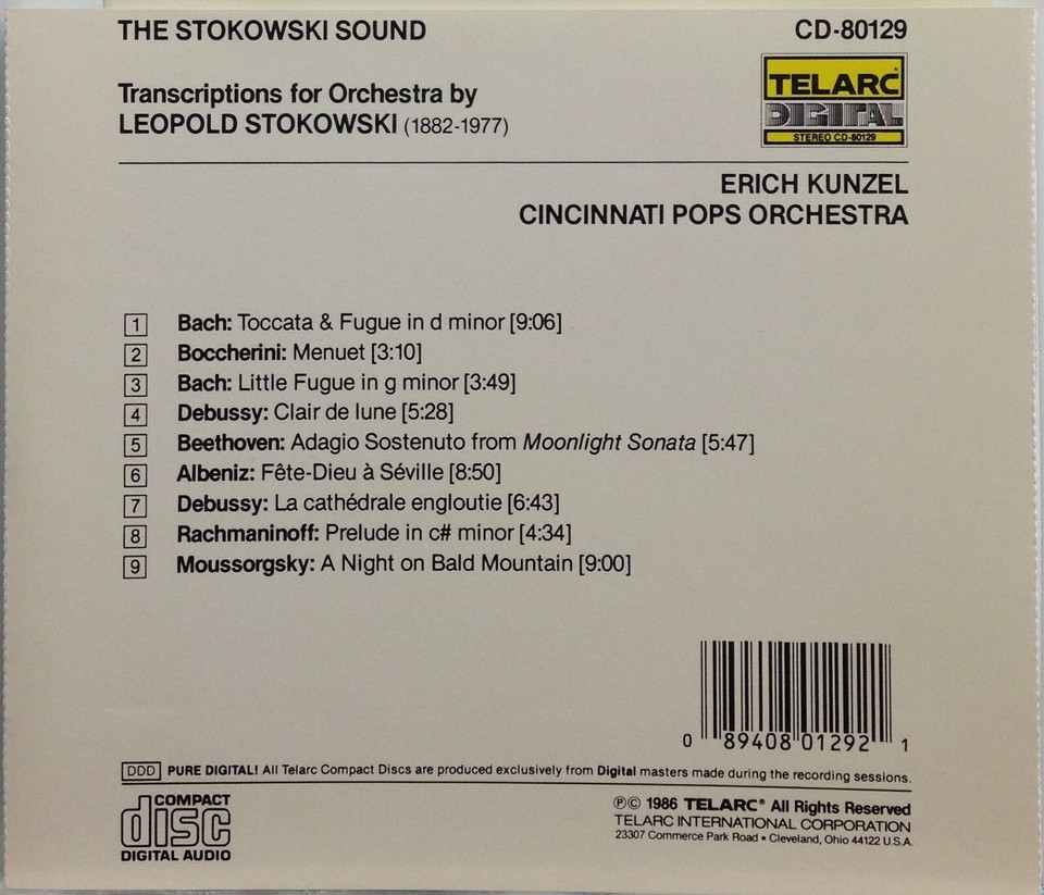 Erich Kunzel Cincinnati Pops Orchestra: The Stokowski Sound (CD Telarc ...