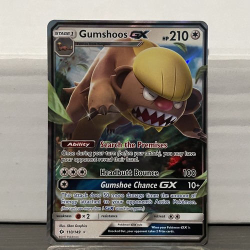 GUMSHOOS GX 110/149 HOLO SUN & MOON BASE POKEMON CARD NM | eBay