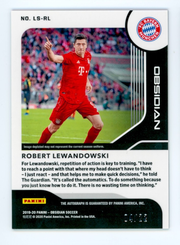 2019-20 Robert Lewandowski Panini Obsidian Red Bayern Munich ...
