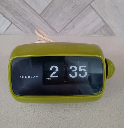 Vintage Rare Avocado Green Sunbeam Copal 101 Flip Clock 1960s Japan Not ...